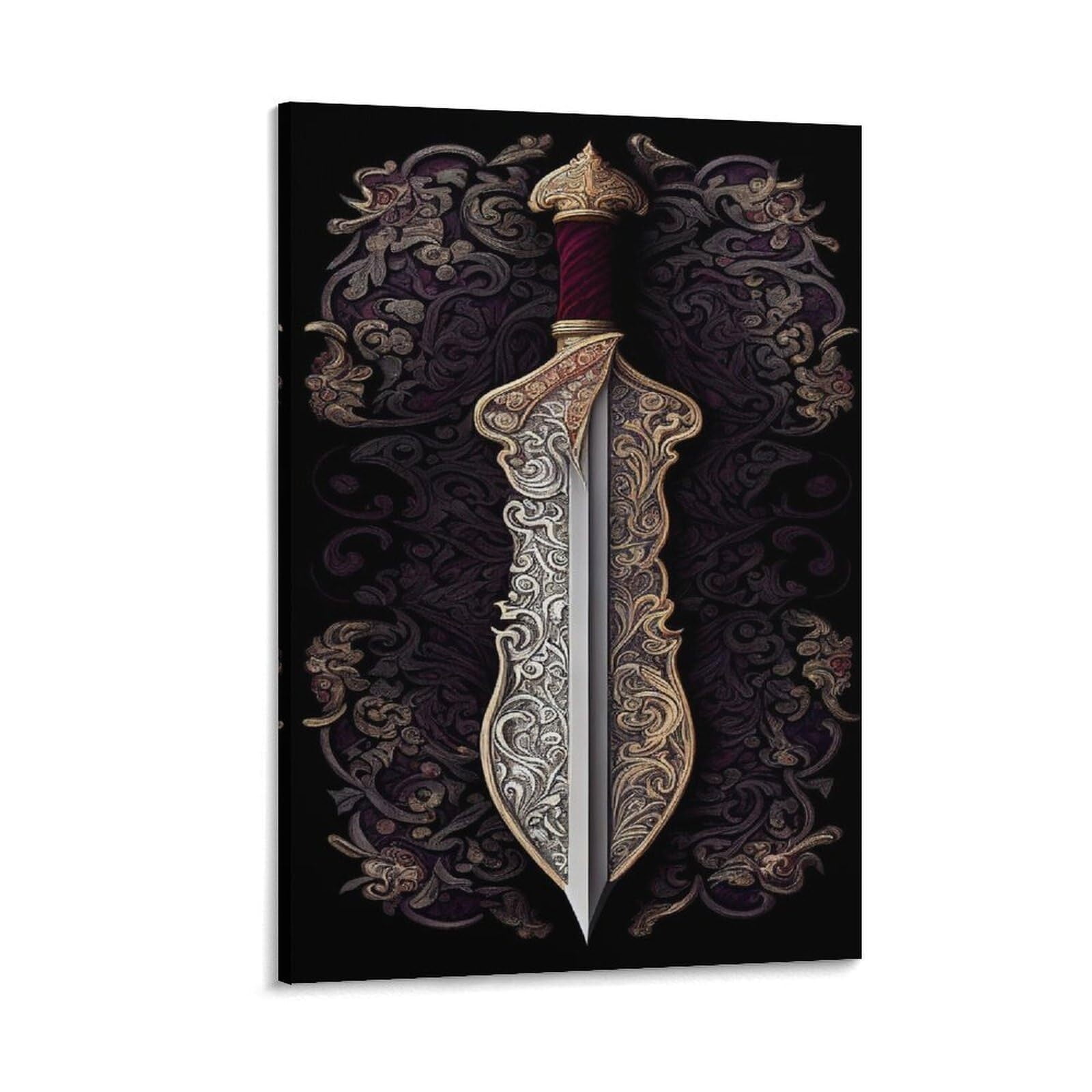 Dagger Weapon Vintage Poster Home Canvas Wall Decor Canvas Painting ...