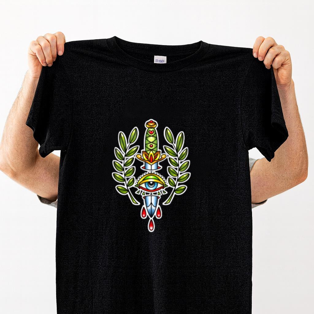 Dagger with Eye and Leaves Nature Art Design Unisex T-Shirt, up to size ...