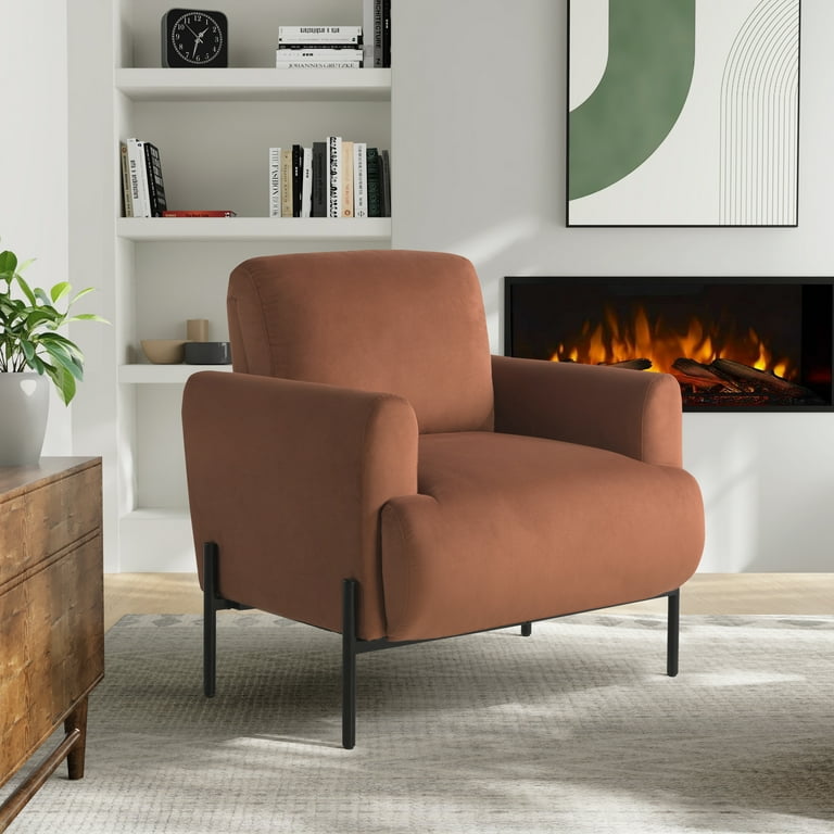 Rust velvet accent chair store