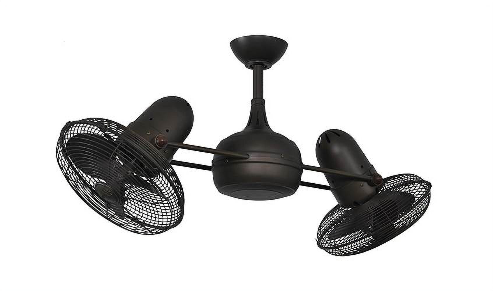 Dagny 360° double-headed rotational ceiling fan with light kit in ...