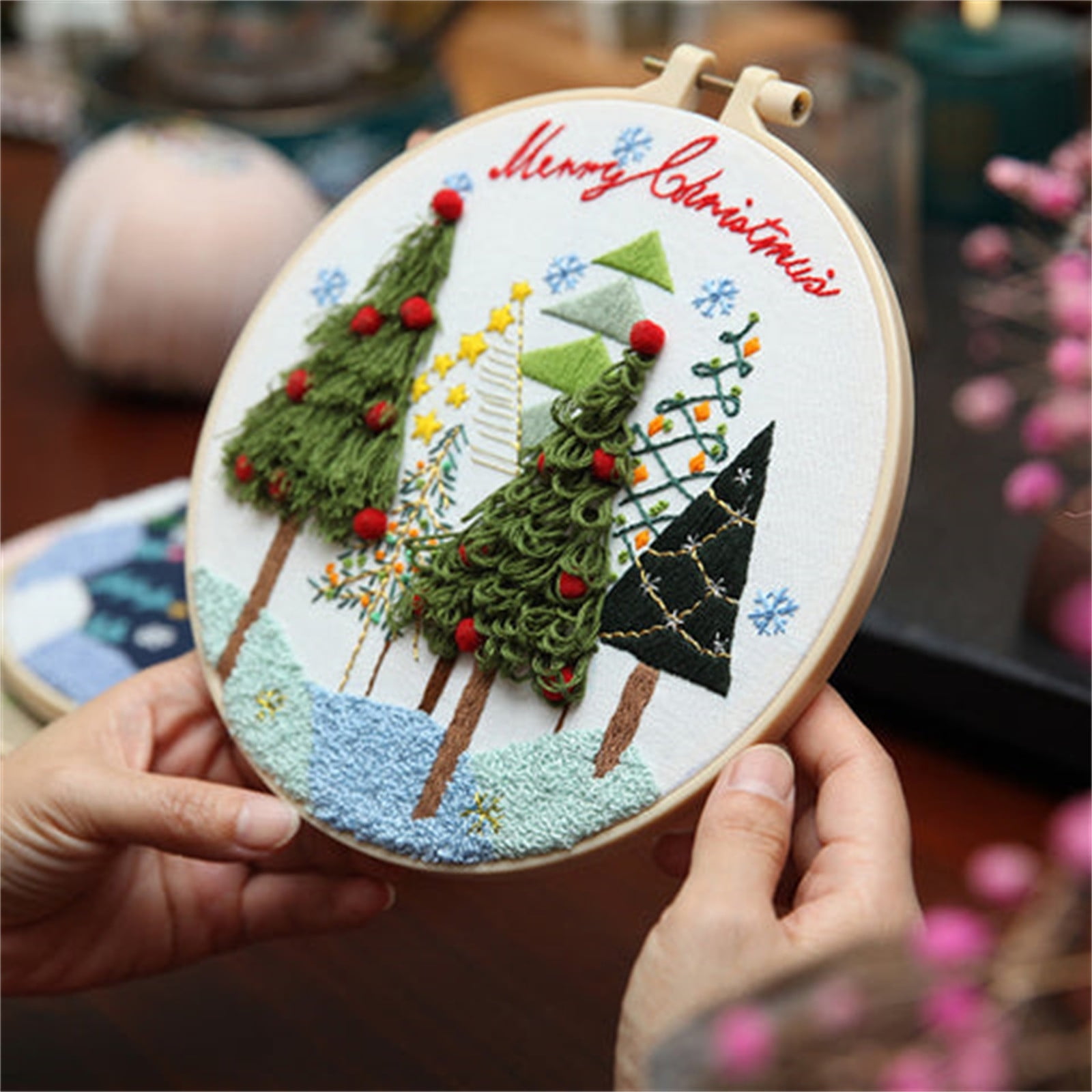 DagobertNiko Christmas Gift Beginner's Embroidery Flower Kit,Beginner ...