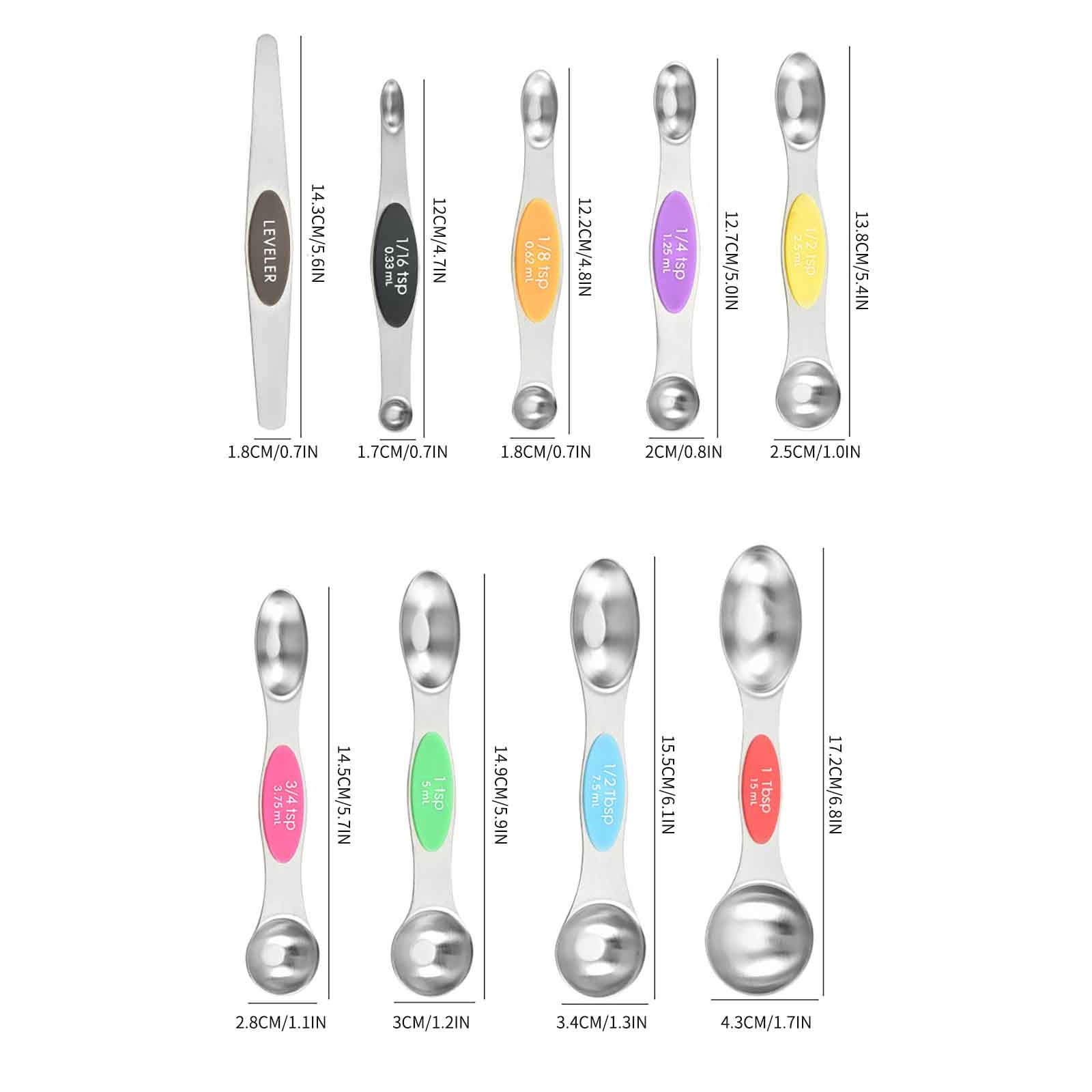 DagobertNiko Magnetic Measuring Spoons Set Double-headed Kitchen Spoon ...