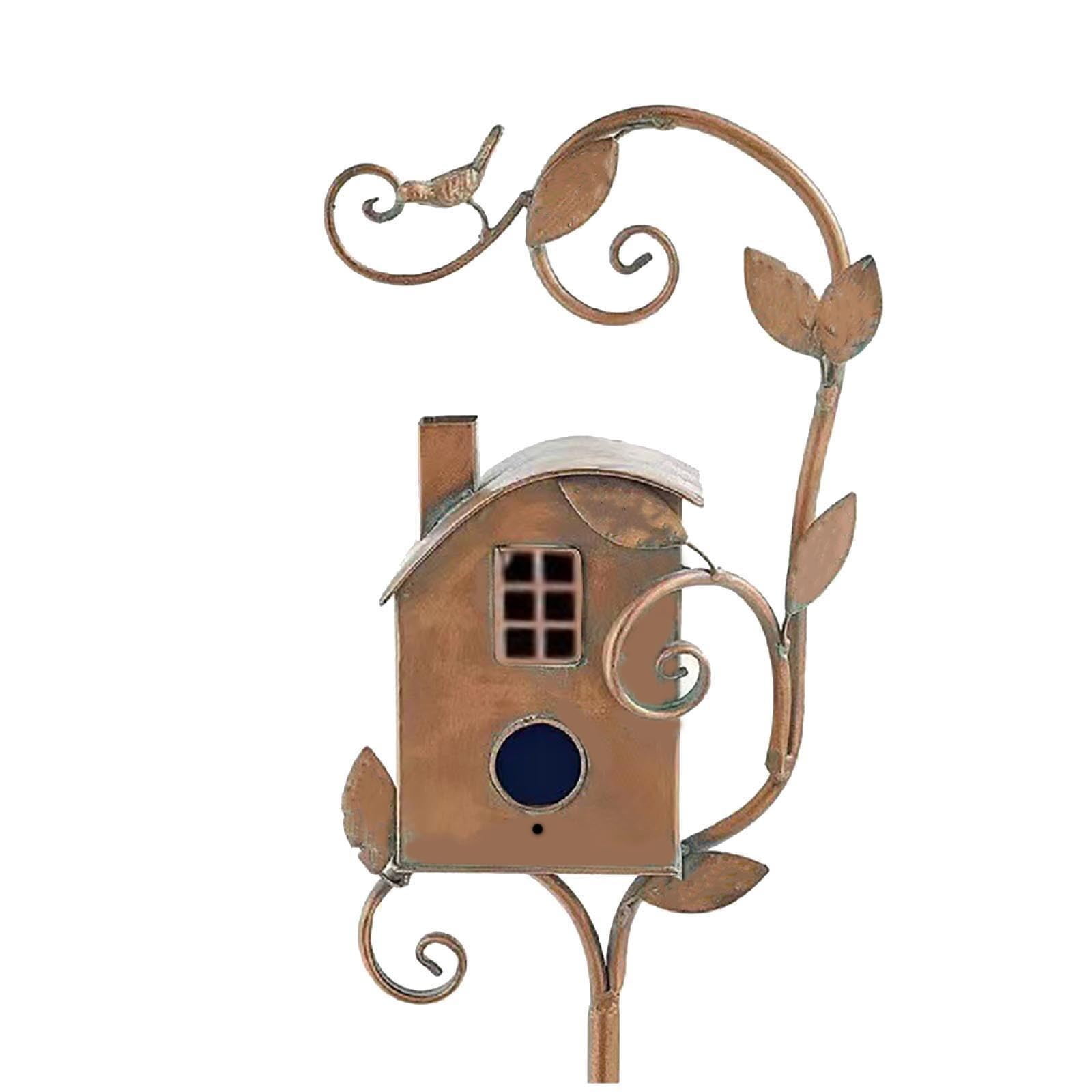 DagobertNiko Metal Bird House With Poles Outdoor Metal Bird House Stake ...