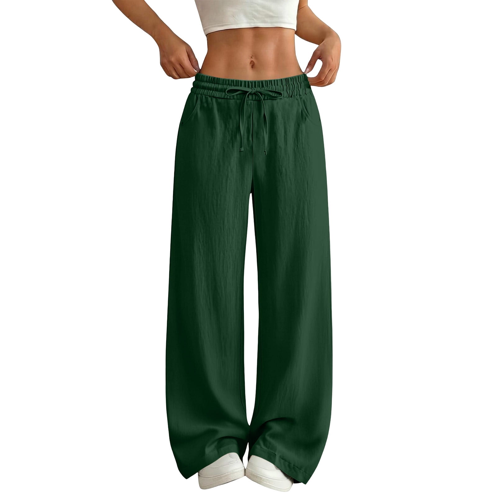 Dagugfen Athletic Pants for Women Loose Fitted Drawstring Elastic Waist ...