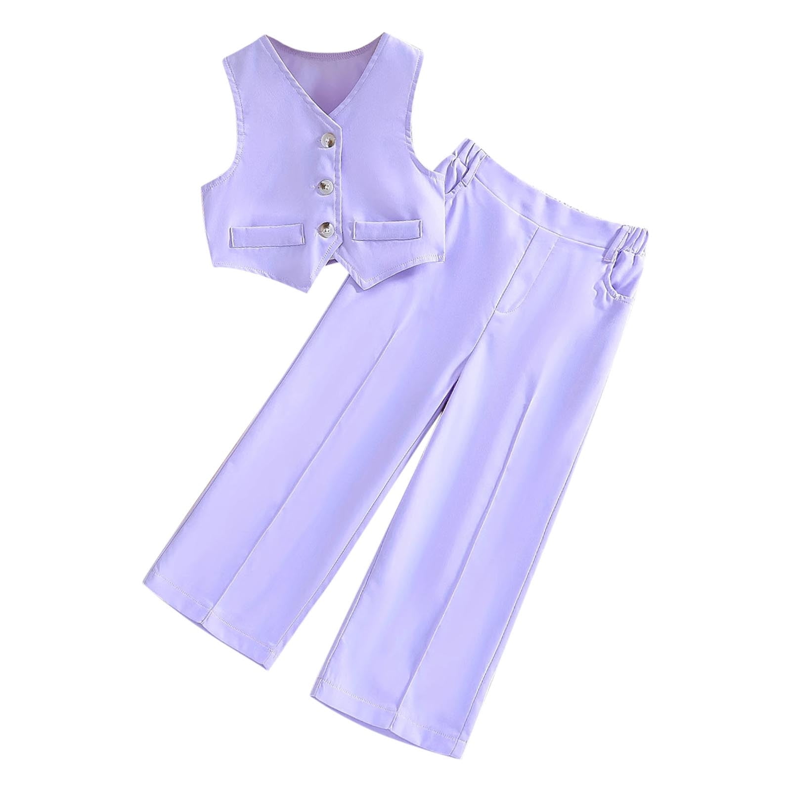 Dagugfen Baby Clothes for Girl 2 Piece Sets V Neck Vests Straight Leg ...
