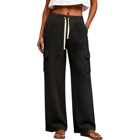 Dagugfen Cargo Pants for Women Loose Fitted Drawstring Elastic Waisted ...