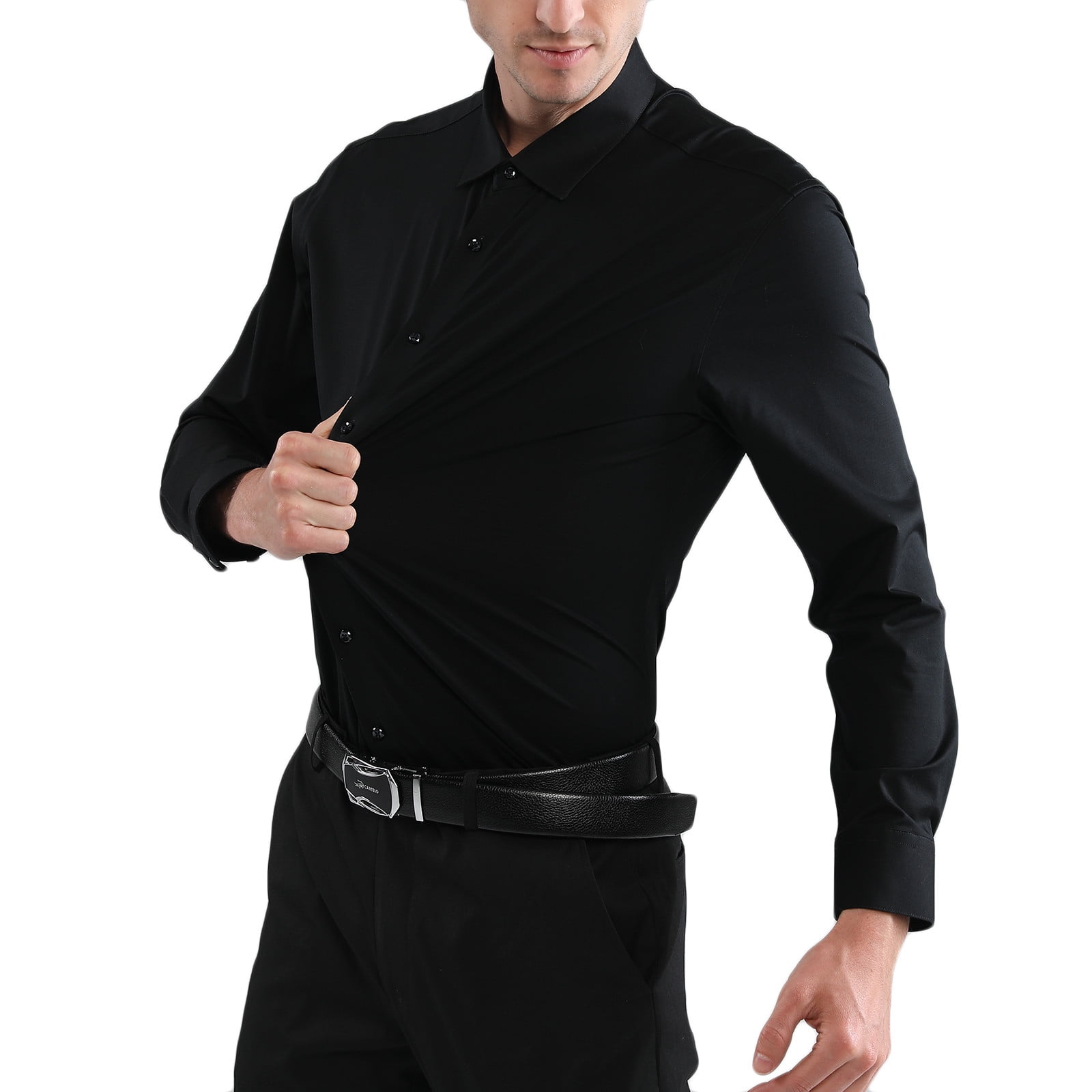 Dagugfen Dress Shirts for Men Button up Long Sleeve Suit Slim Business ...