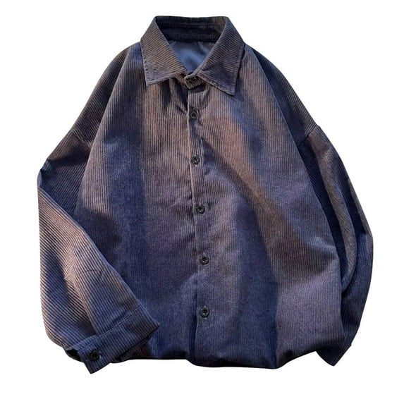 Dagugfen Fall Jacket for Men Button down Long Sleeved Loose Fitting ...