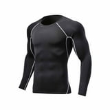 Dagugfen Gym Workout Stretchy Shirts for Men Crew Neck Long Sleeve ...