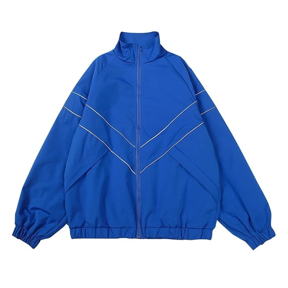 Dagugfen Jackets for Men Zip up Fashion Drop Shoulder Long Sleeve Loose ...