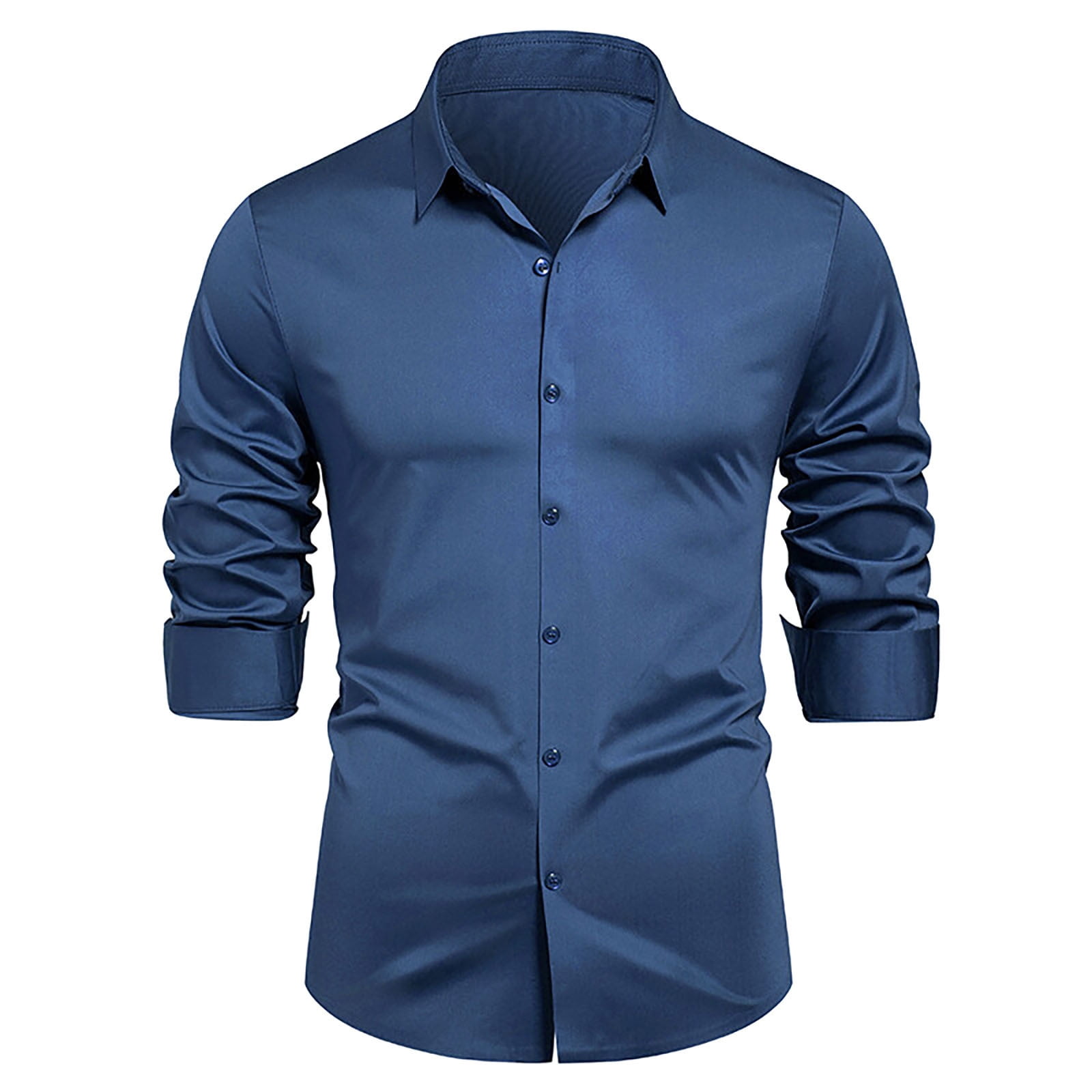 Dagugfen Long Sleeve Shirts for Men Button down Suit Slim Formal ...