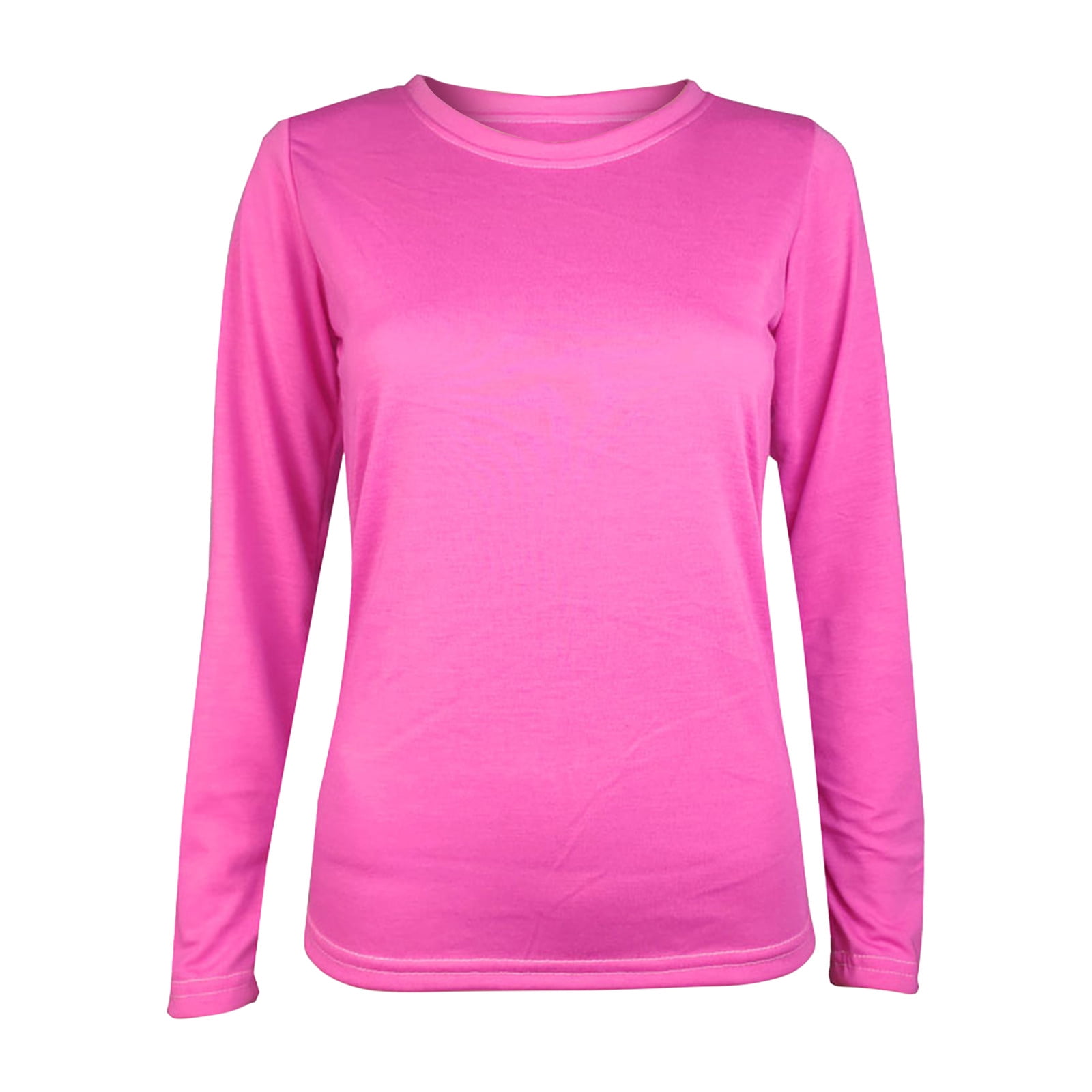 Dagugfen Long Sleeve Shirts for Women Basic Crew Neck Loose Comfy ...