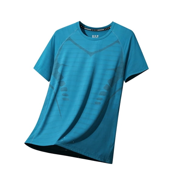 Dagugfen Mens Athletic Tops Short Sleeve Fitness Crew Neck Stretchy ...