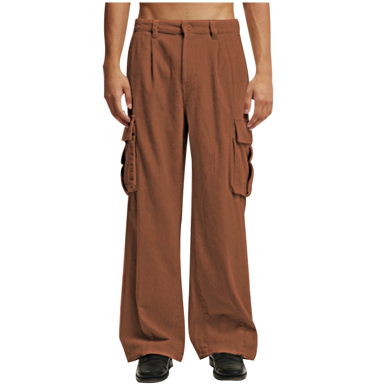 Dagugfen Mens Casual Pants Straight Leg Loose Solid Color Indoor Active ...