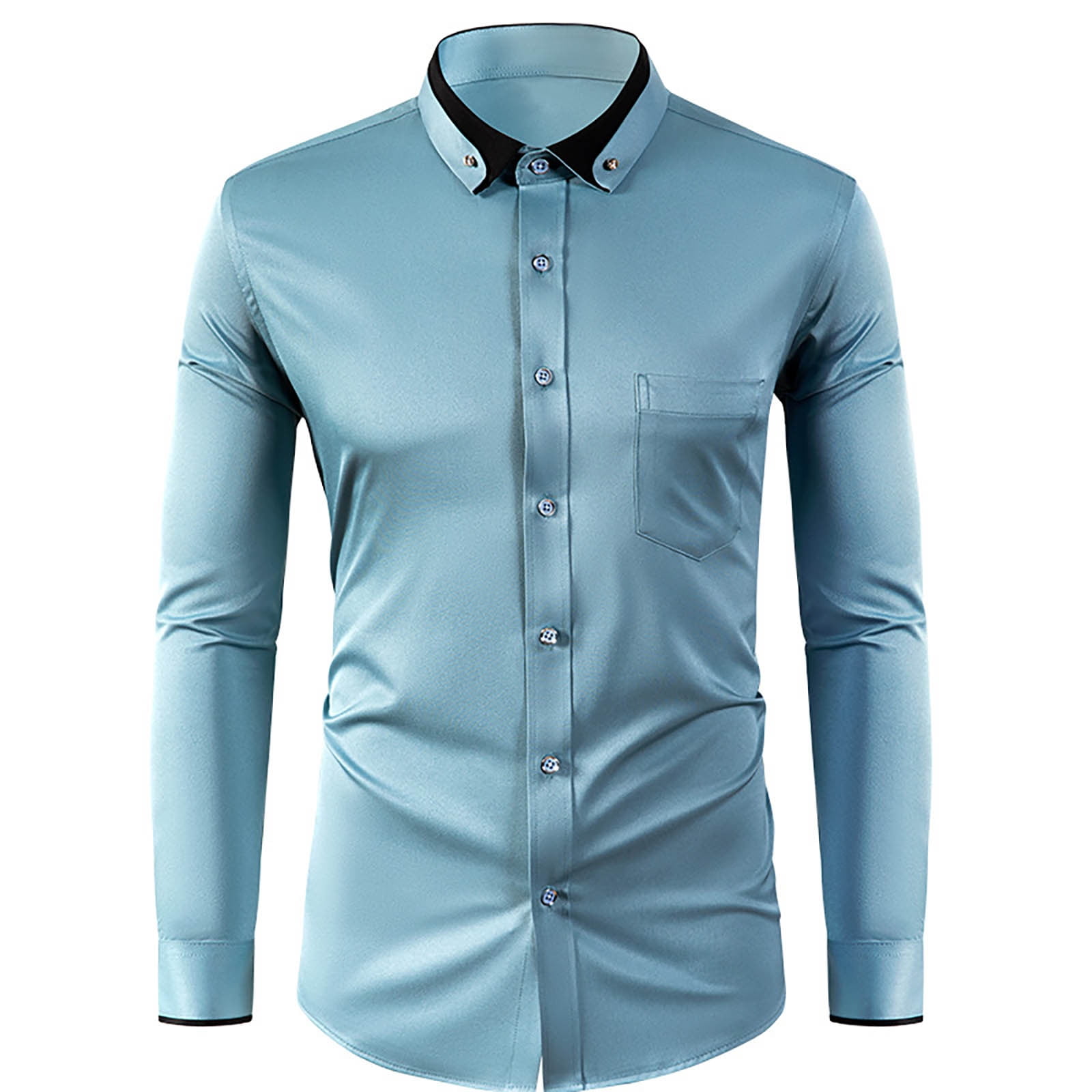 Dagugfen Mens Dress Shirts Button up Long Sleeve Slim Business Casual ...
