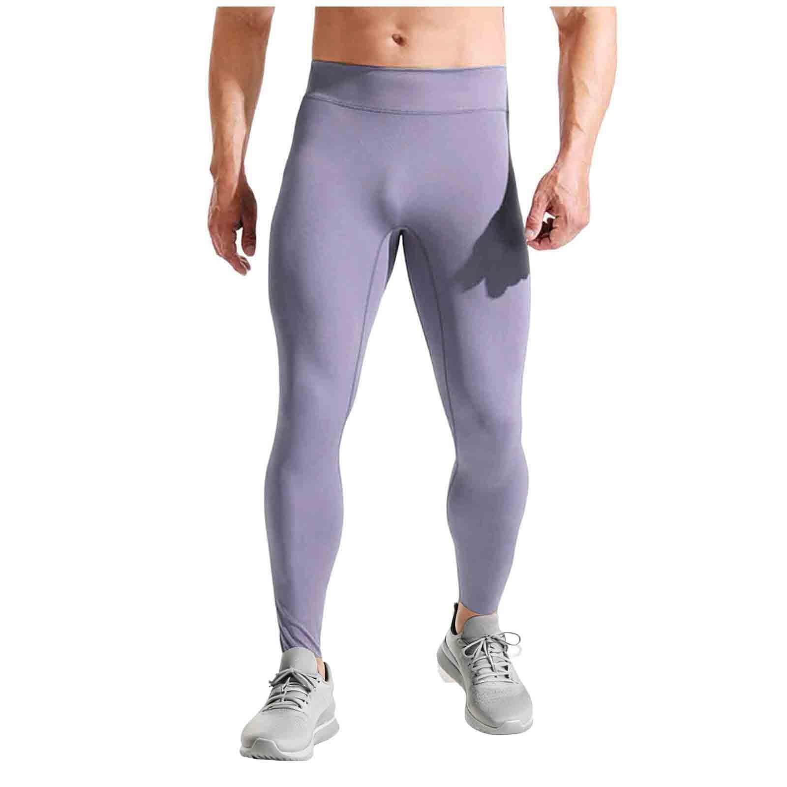 Dagugfen Mens Gym Workout Pants Skinny Stretchy Spandex Elastic Waist ...