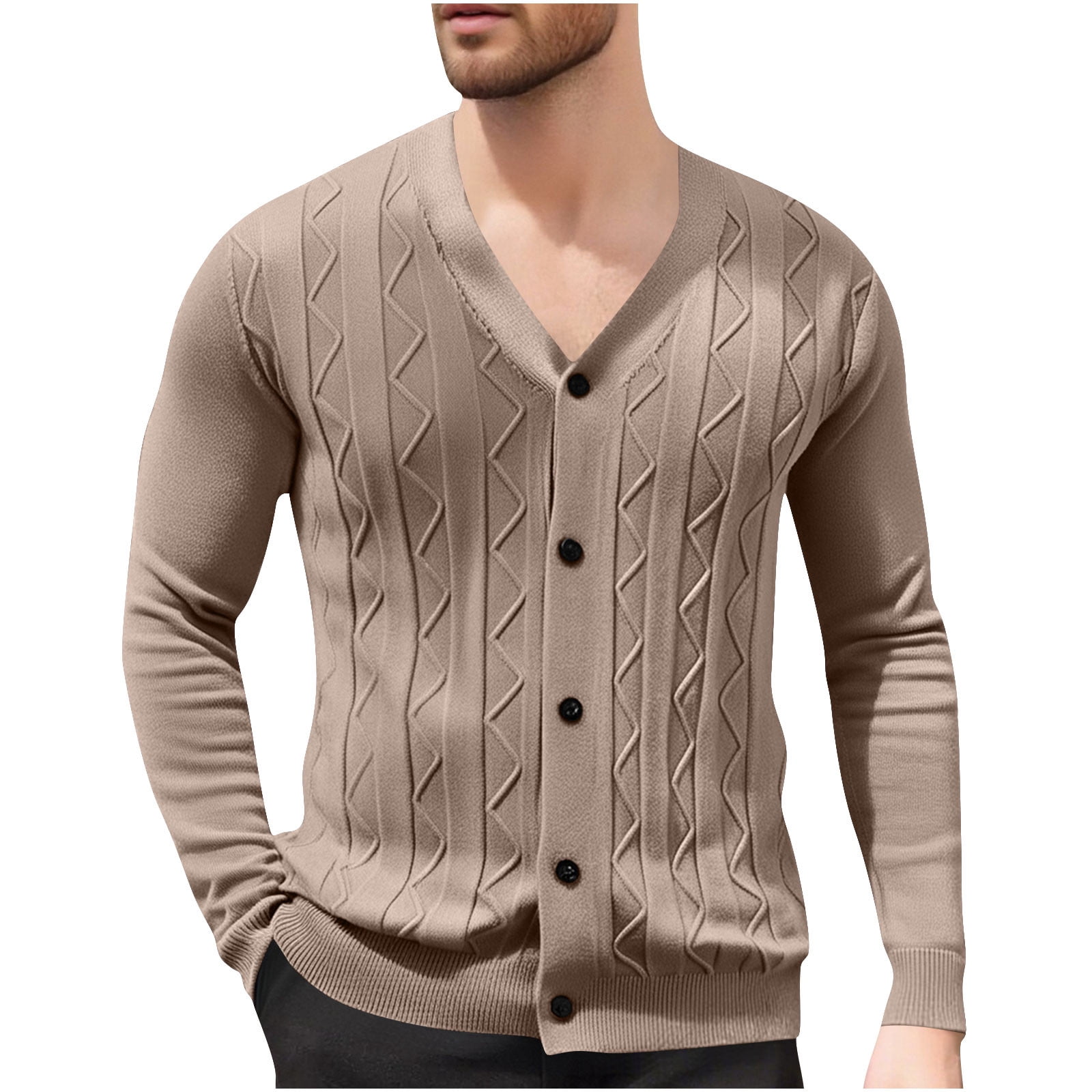 Dagugfen Mens Jackets Cardigan Button down V Neck Loose Lightweight ...