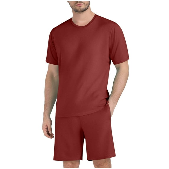 Dagugfen Mens Sets Knee Length Shorts and Short Sleeve Crewneck Tshirts ...