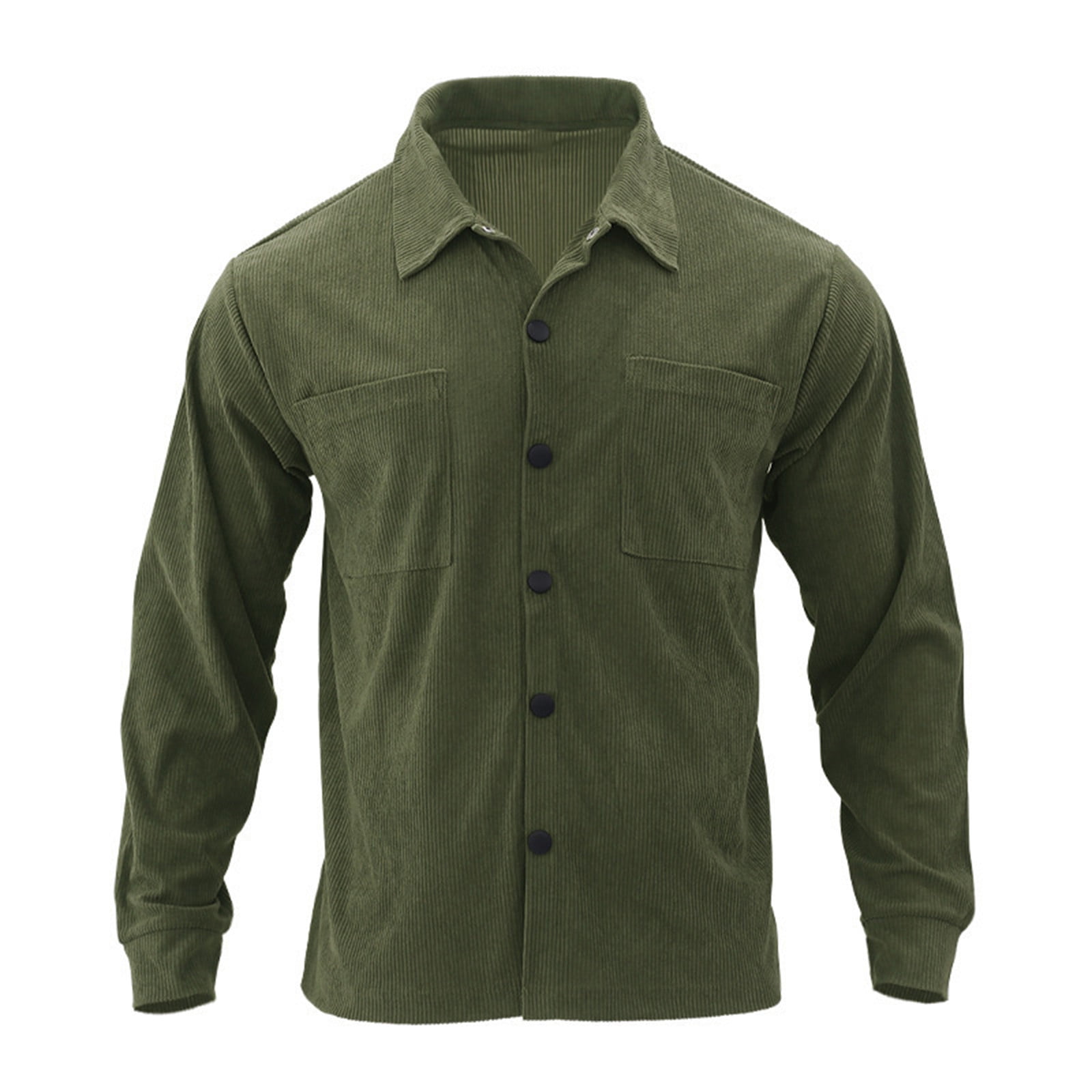 Dagugfen Mens Shirts Button up Long Sleeve Jackets Loose Solid Color ...