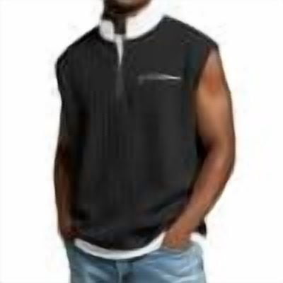 Dagugfen Mens Summer Tank Tops Sleeveless Stand Neck Quarter Zip up ...