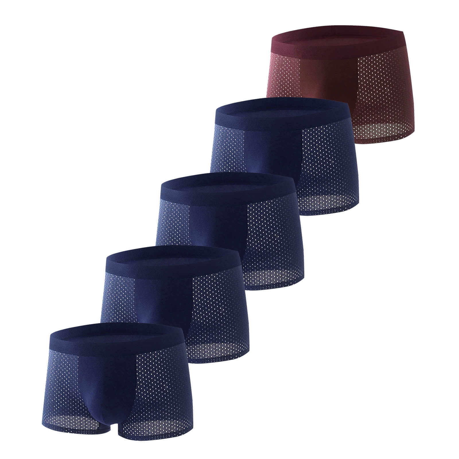 Dagugfen Mens Underwear Mesh Mid Waist Seamless Breathable Comfy Thin ...