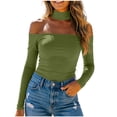 Dagugfen Off the Shoulder Tops for Women Long Sleeve Slim Fitness ...
