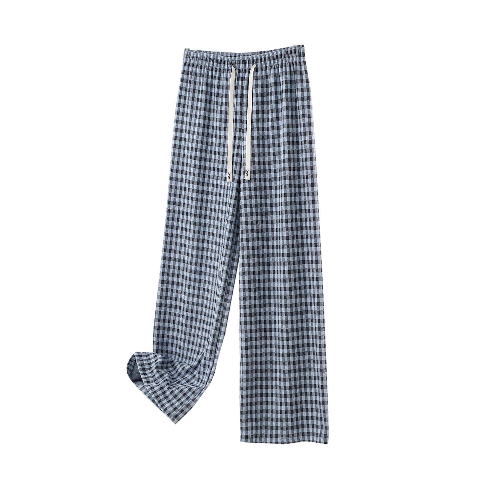 Dagugfen Plaid Pants Women Full Length Soft Comfy Pajama Pants Sleep ...