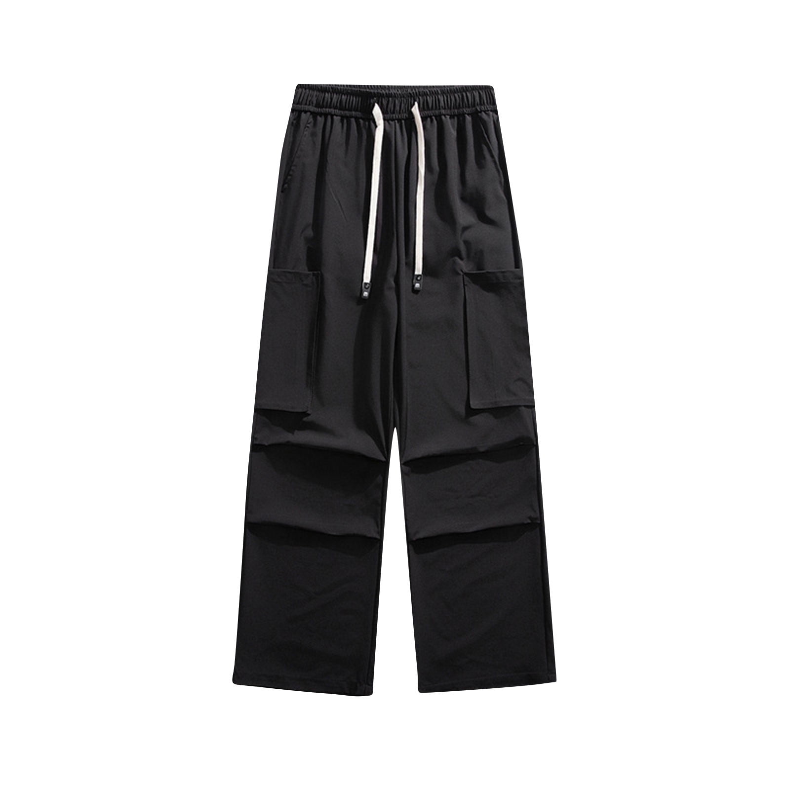 Dagugfen Plus Size Pants for Men High Waist Drawstring Loose ...
