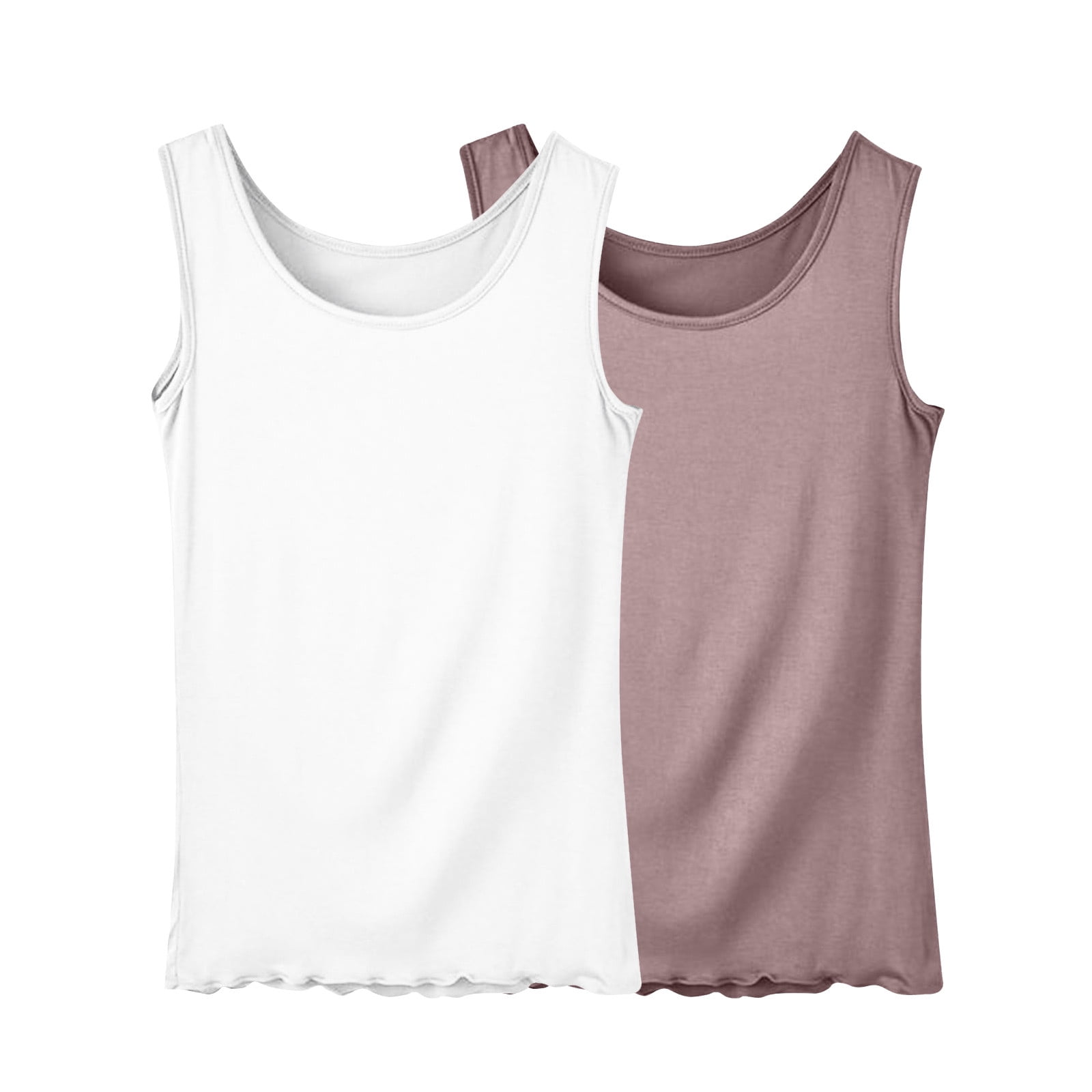 Dagugfen Plus Size Tank Tops for Women 2pc Sleeveless Shirts Slim ...