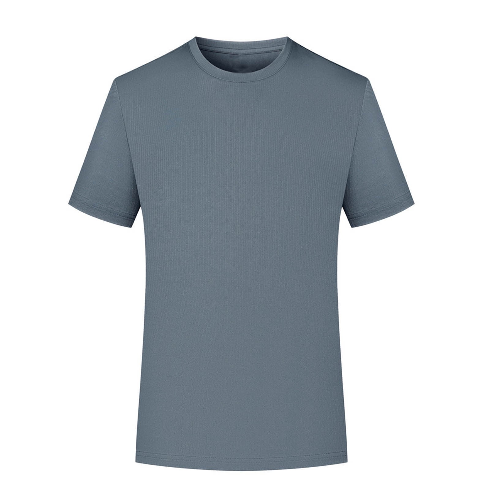 Dagugfen Plus Size Tops for Men Short Sleeve Crew Neck Basic Tee Loose Solid Color Casual ...