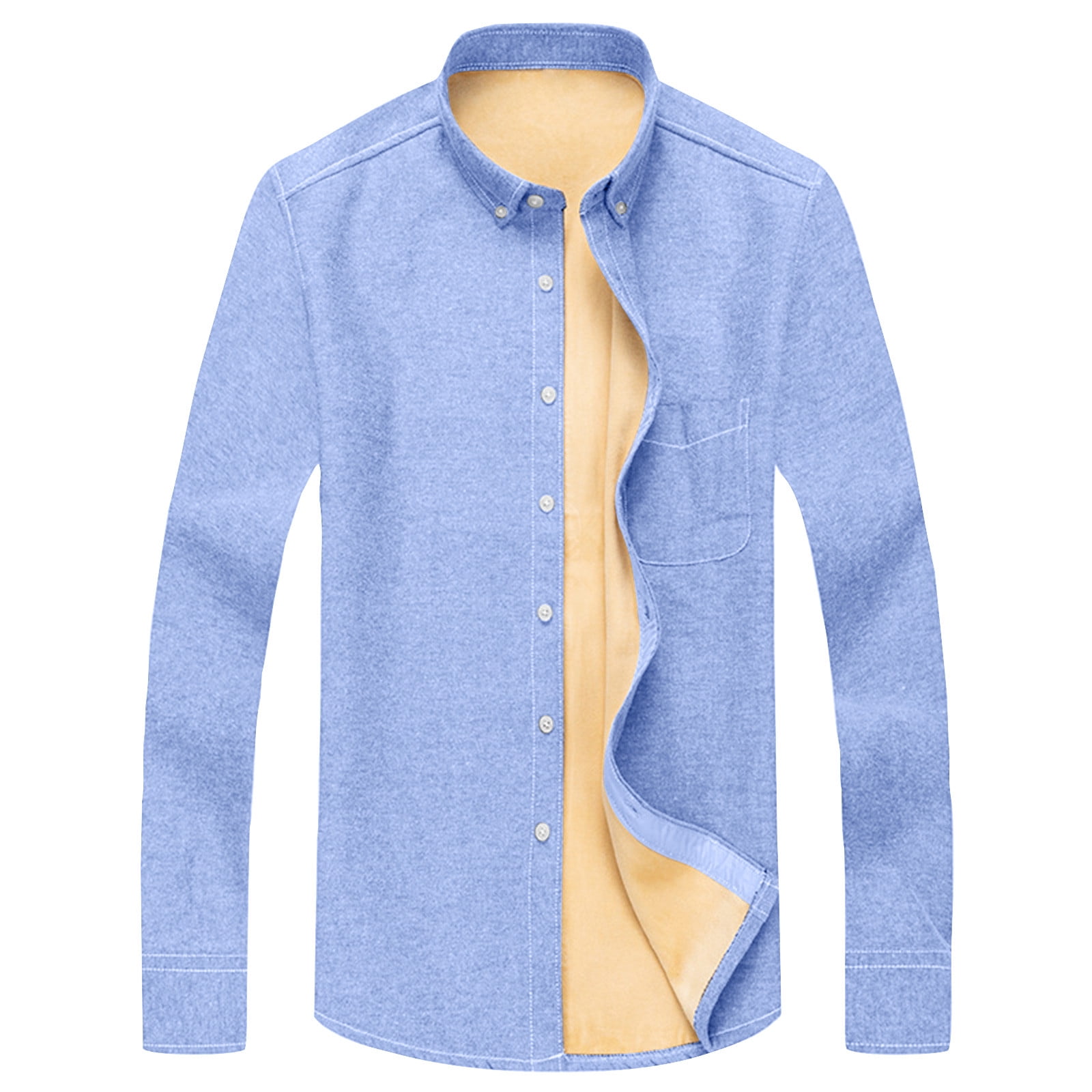 Dagugfen Shirts for Men Winter Snowwear Long Sleeve Button down Fleece ...