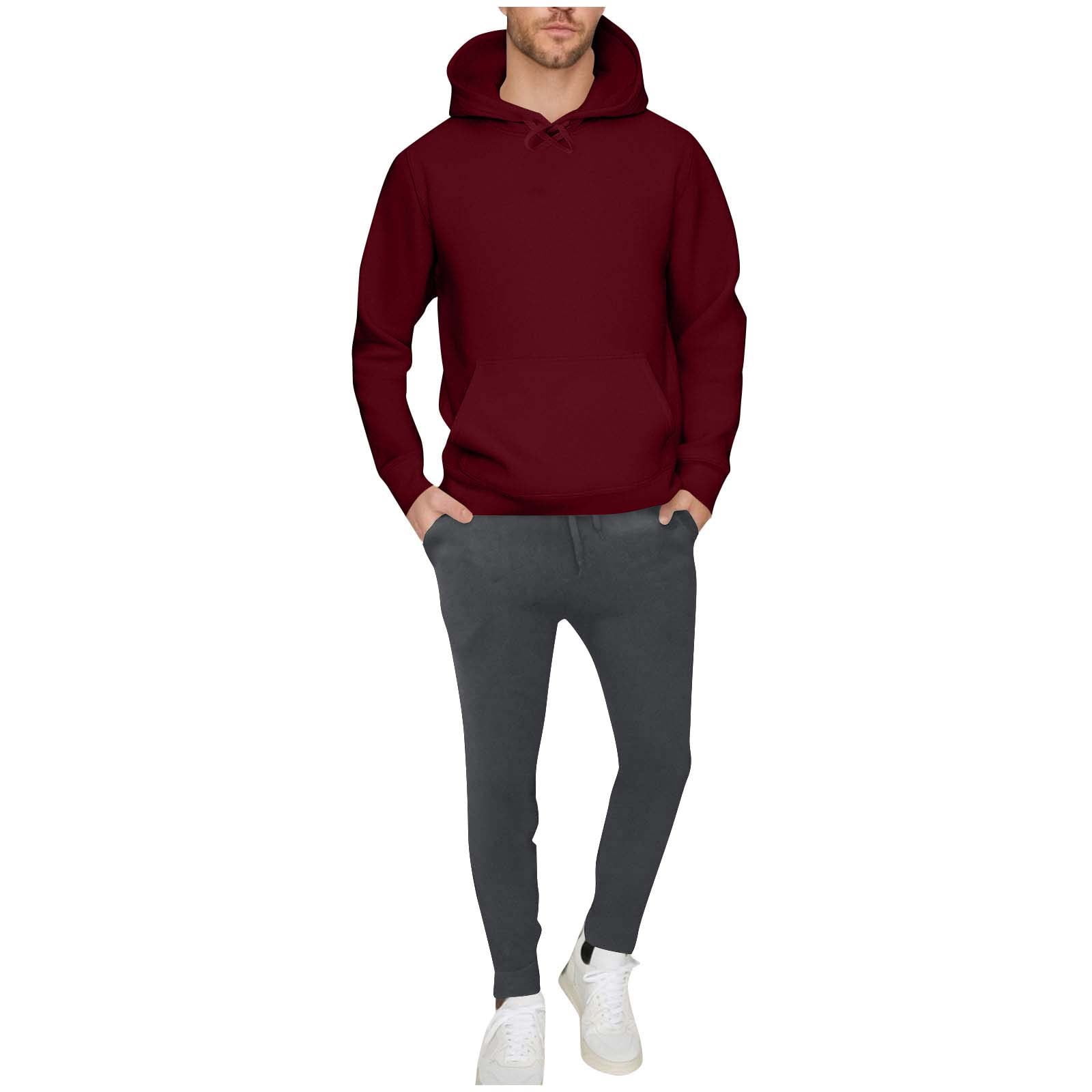 Dagugfen Sweatsuits Men 3 Piece Outfit Long Sleeve Drawstring Hoodies ...