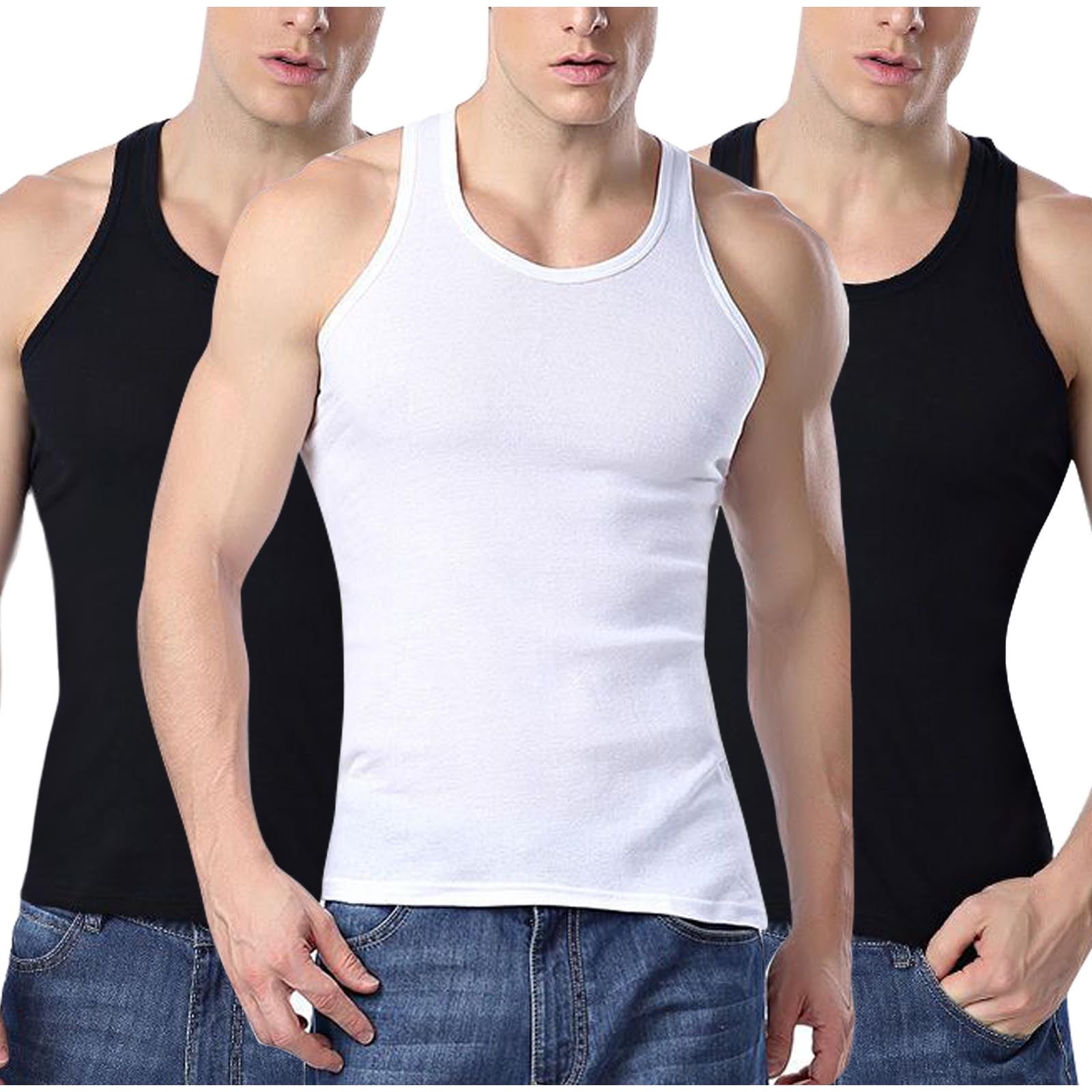 Dagugfen Tank Tops for Men 3pc Scoop Neck Sleeveless Comfy Lightweight ...