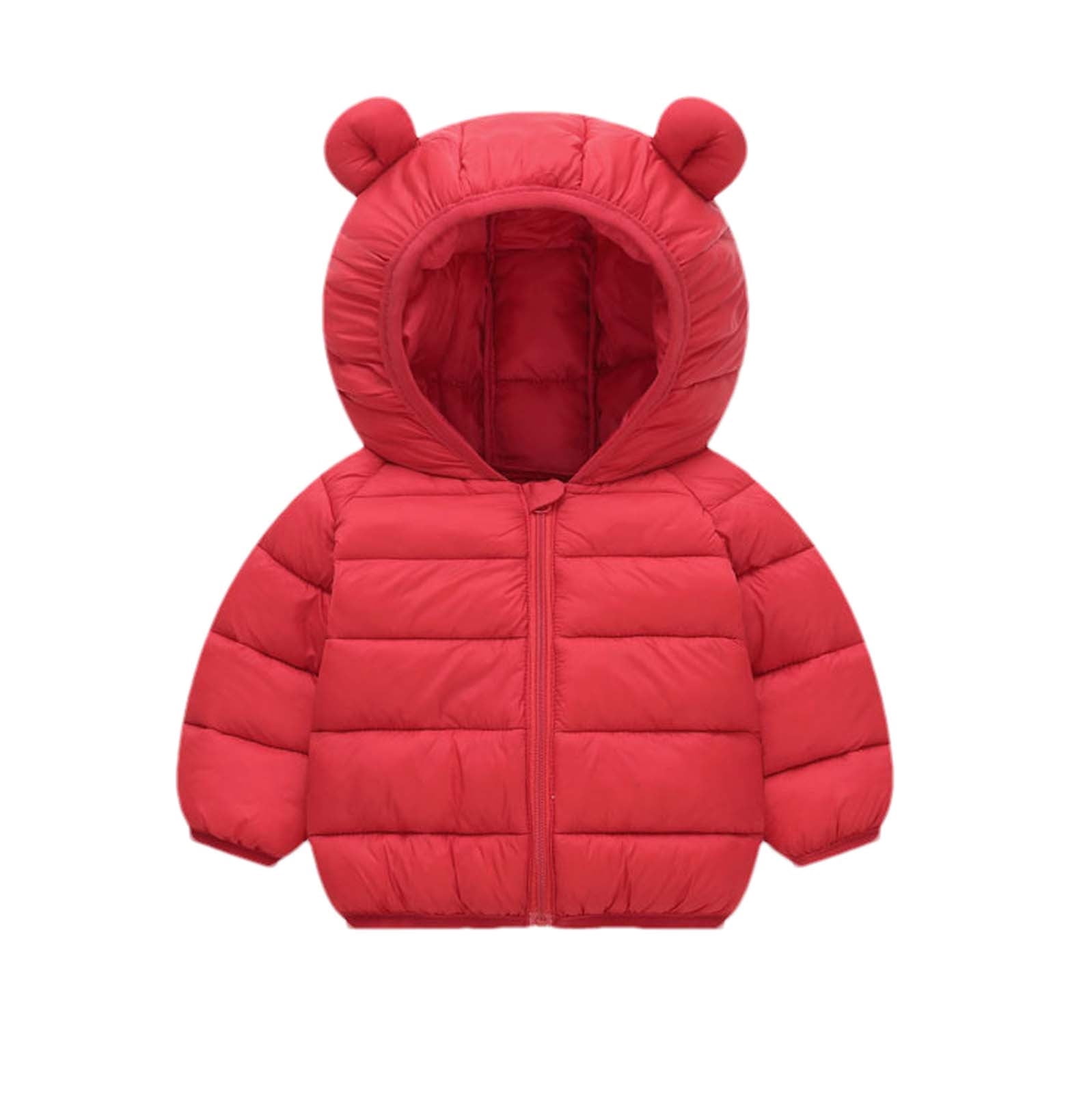 Dagugfen Toddler Baby Clothes down Jackets Zipper up with Bear Hood ...