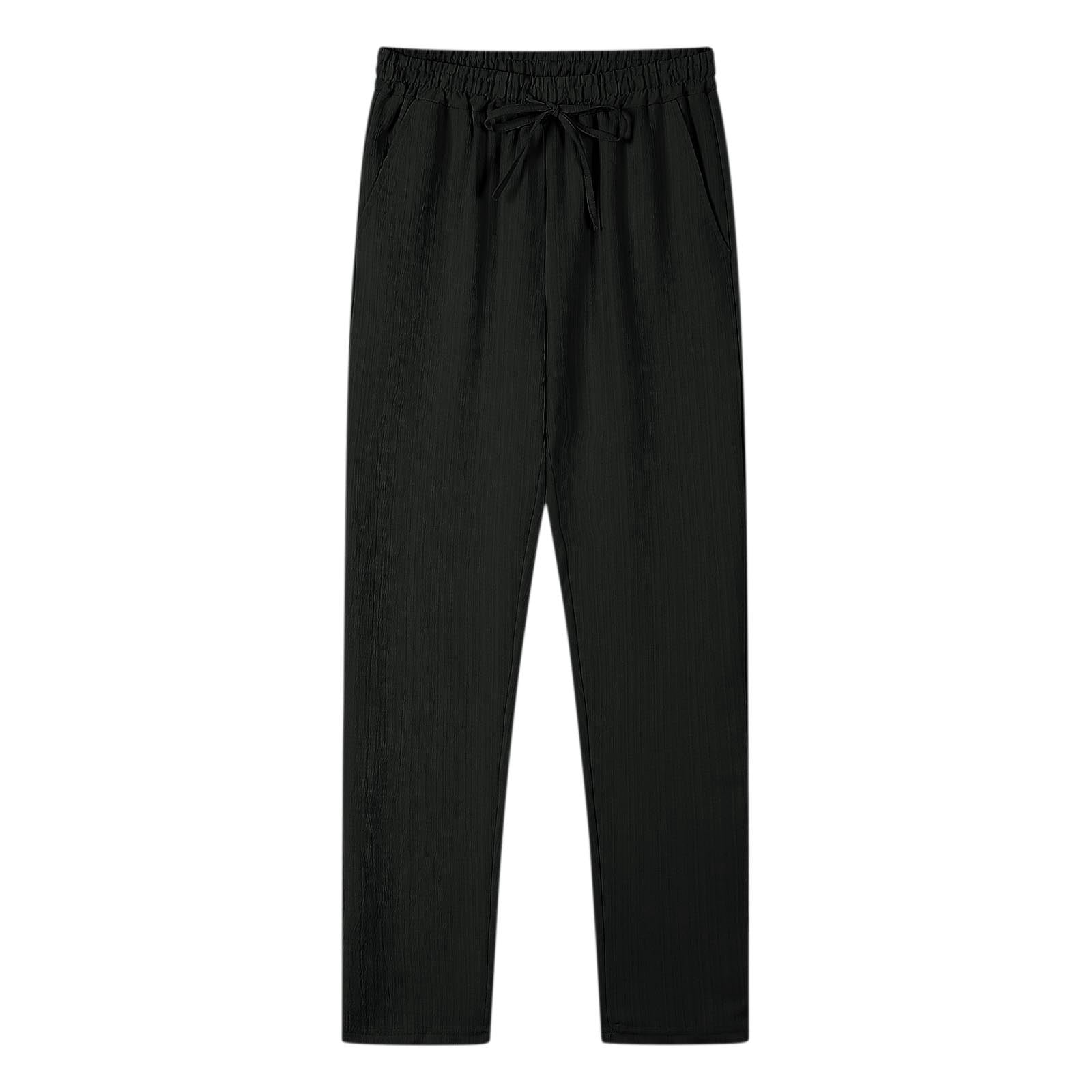 Dagugfen Trackpants for Men Drawstring Elastic Waist Tapered Leg Loose ...