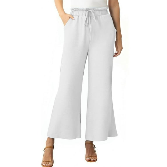 Dagugfen Womens Wide Leg Lounge Pants Drawstring Elastic Waist ...
