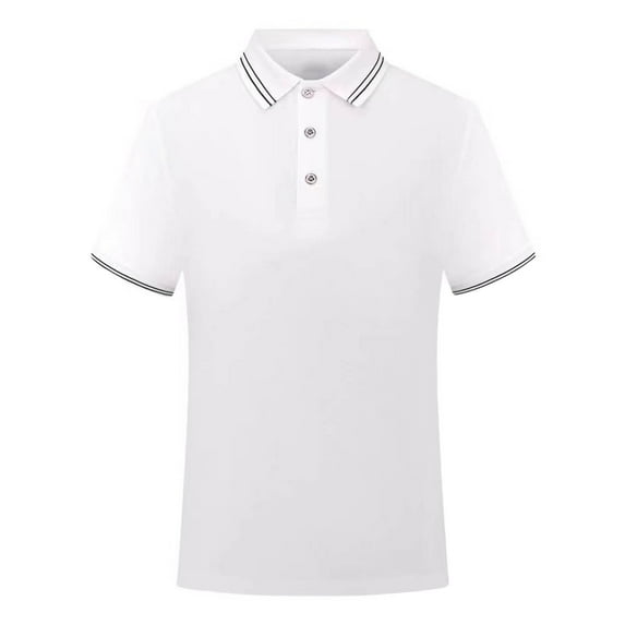 Dagugfen Work Tops for Men Short Sleeve Button Lapel V Neck Slim Casual ...