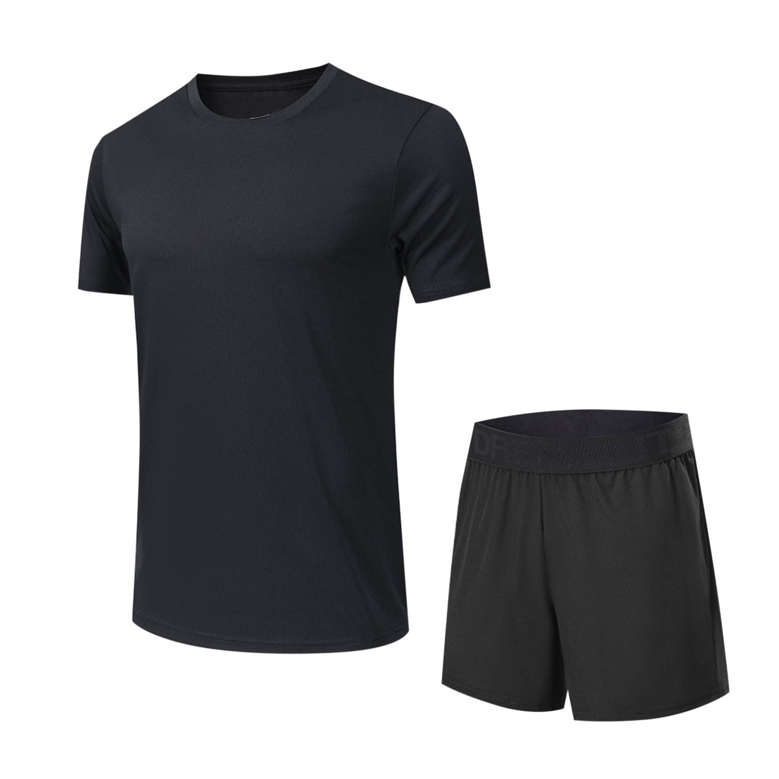 Dagugfen Workout Sets for Men Short Sleeve Crewneck Tshirts and Black ...