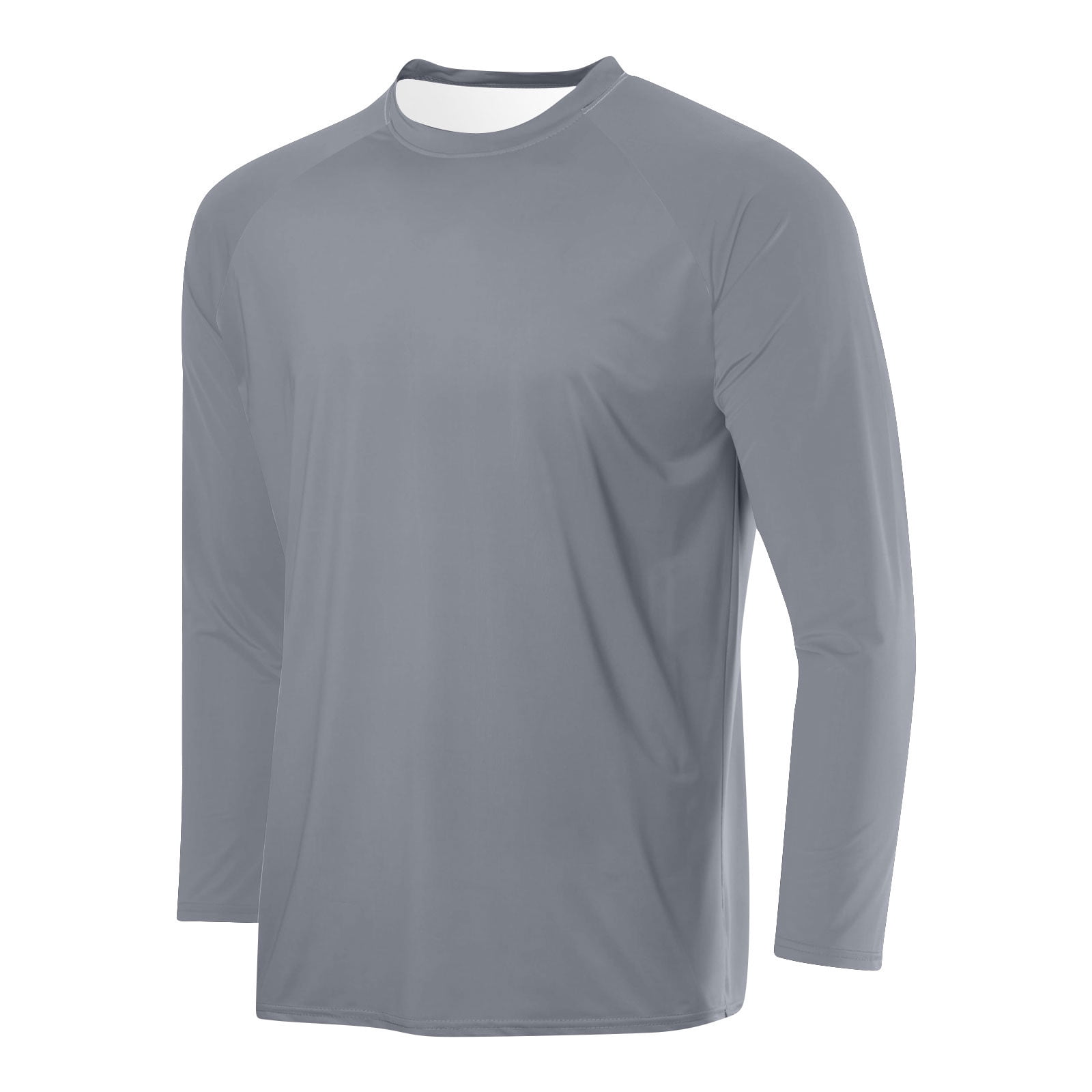 Dagugfen Workout Tops for Men Crew Neck Long Sleeve Breathable Running ...