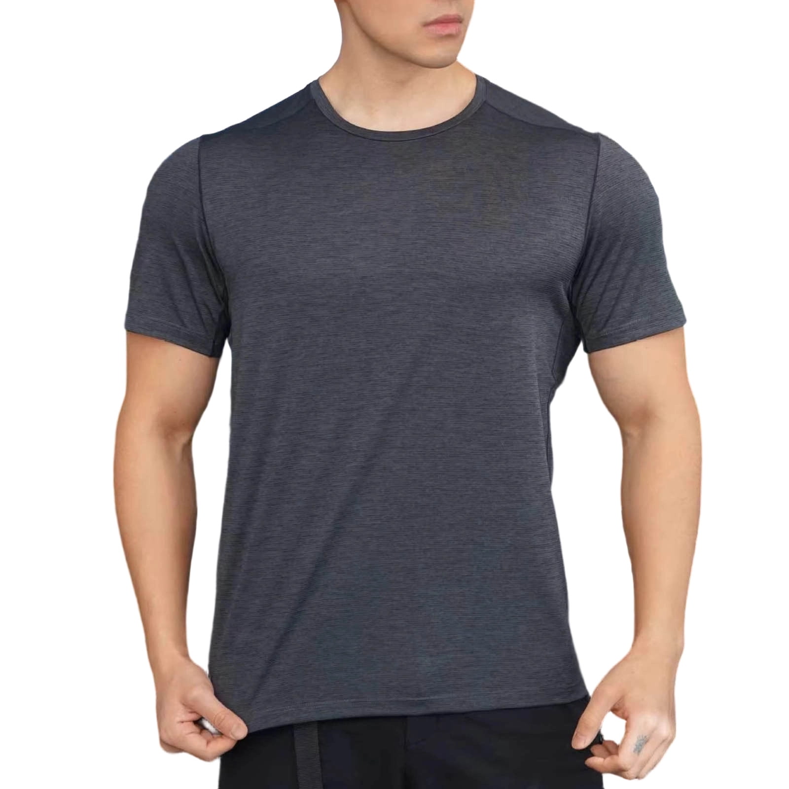 Dagugfen Workout Tops for Men Short Sleeve Crew Neck Moisture Wicking ...