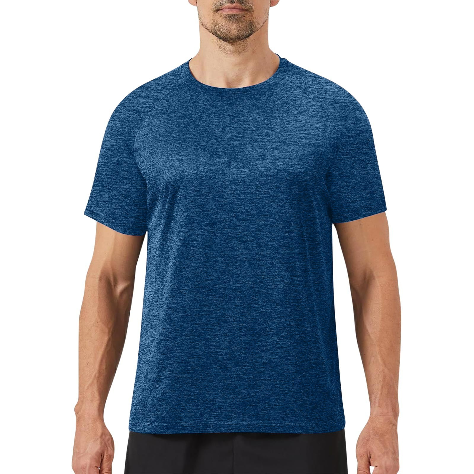 Dagugfen Workout Tops for Men Short Sleeve Crewneck Slim Lightweight ...