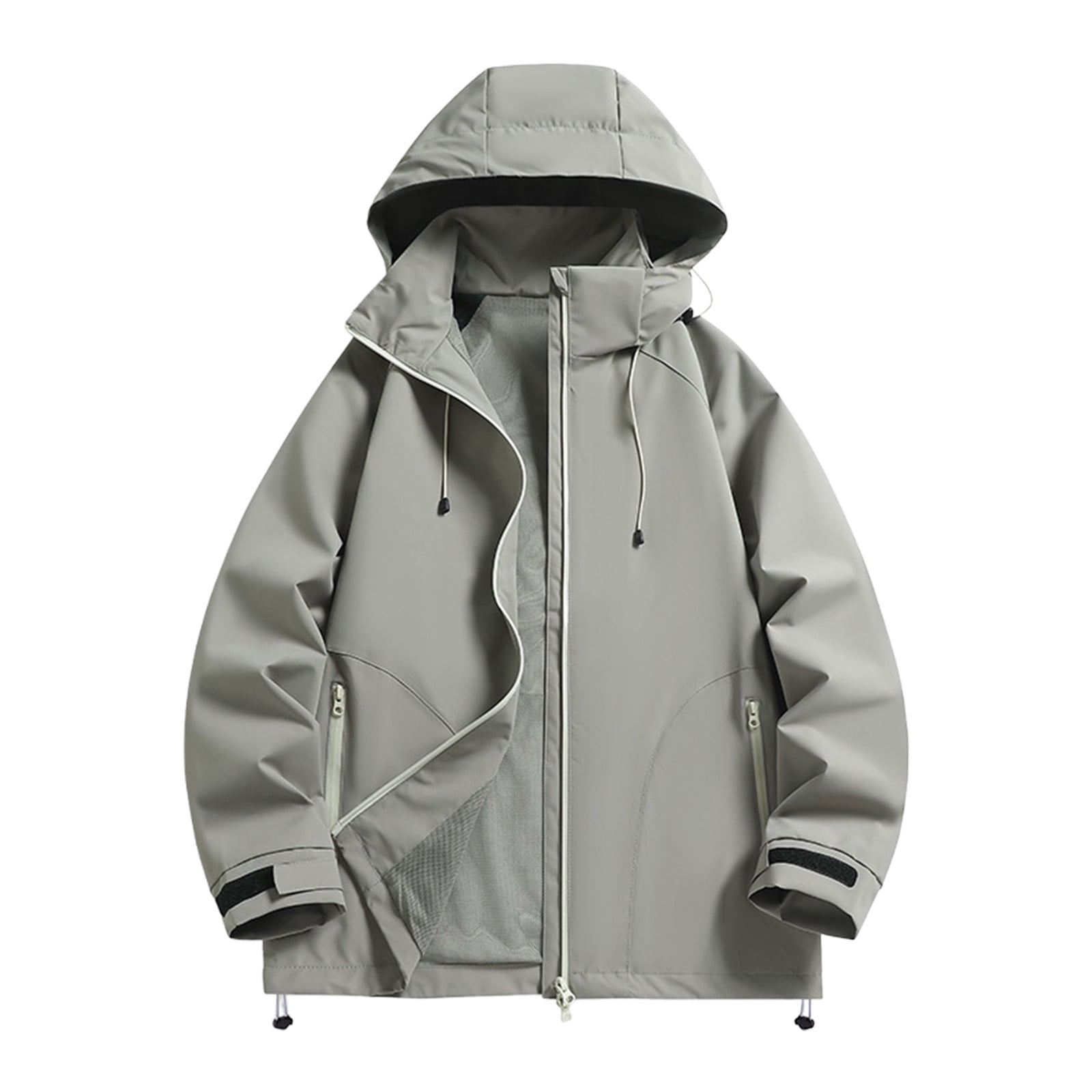 Dagugfen Zip up Hoodie Men Long Sleeve Raincoat Loose Fitting Multi ...