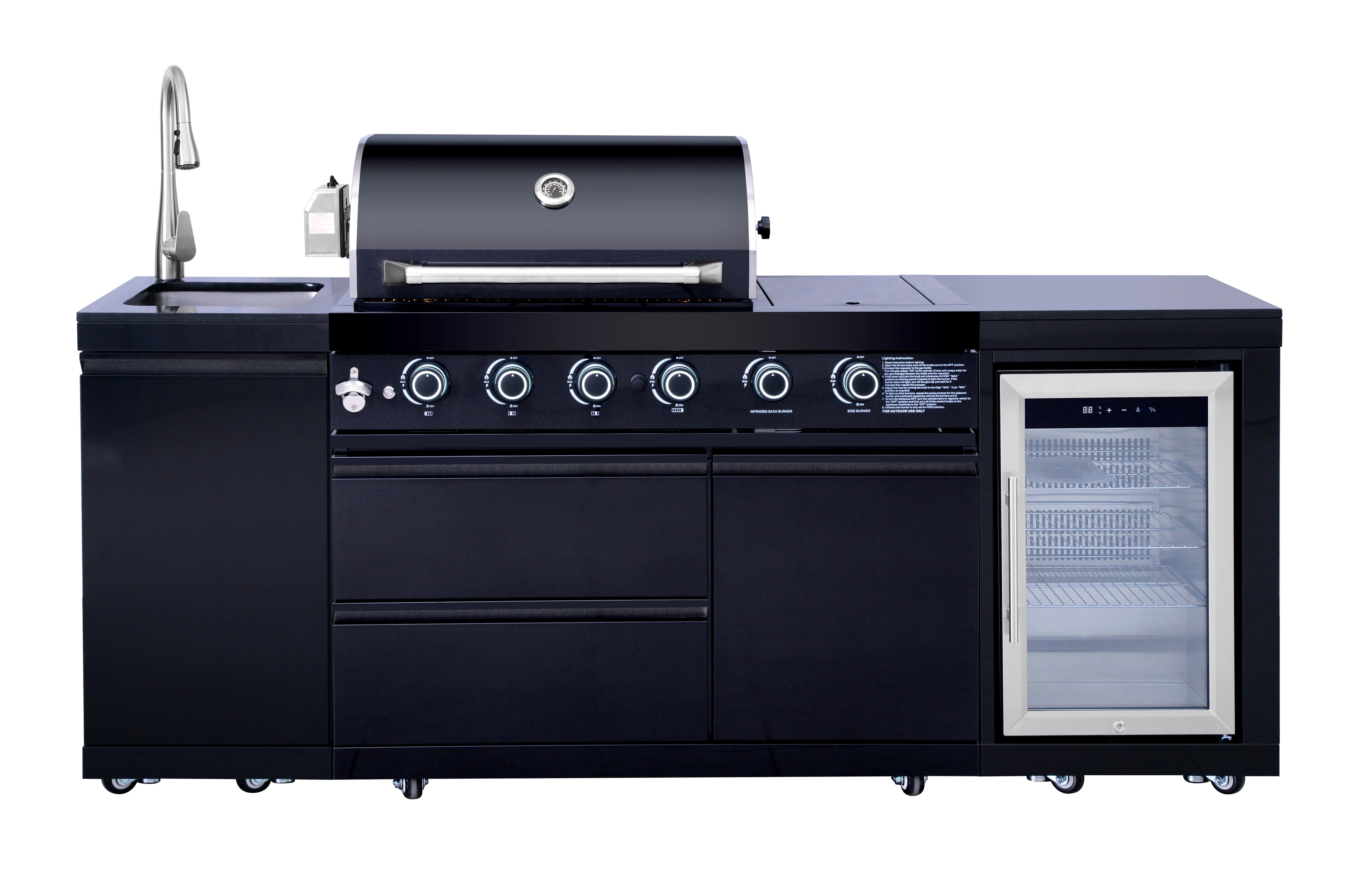 Daheat 86-inch 4-Burner 72000 BTU Deluxe Stainless Steel Gas Outdoor ...