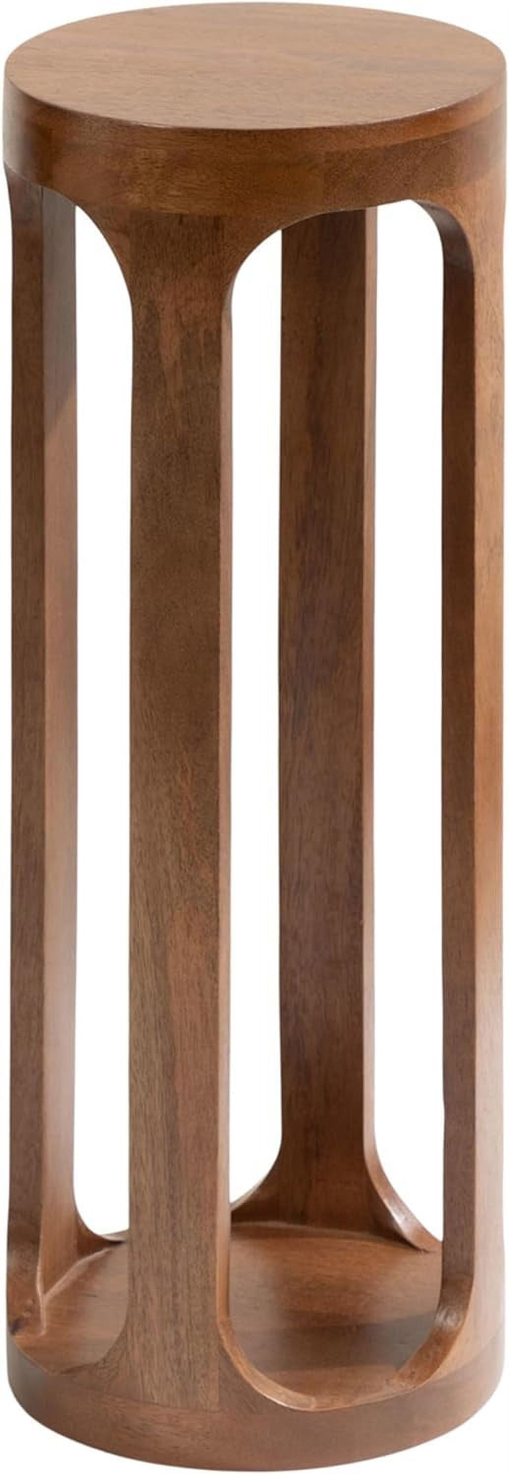 Dahl Wooden Round Drink Table; 8 x 23; Walnut Brown; Mid-Century Modern ...