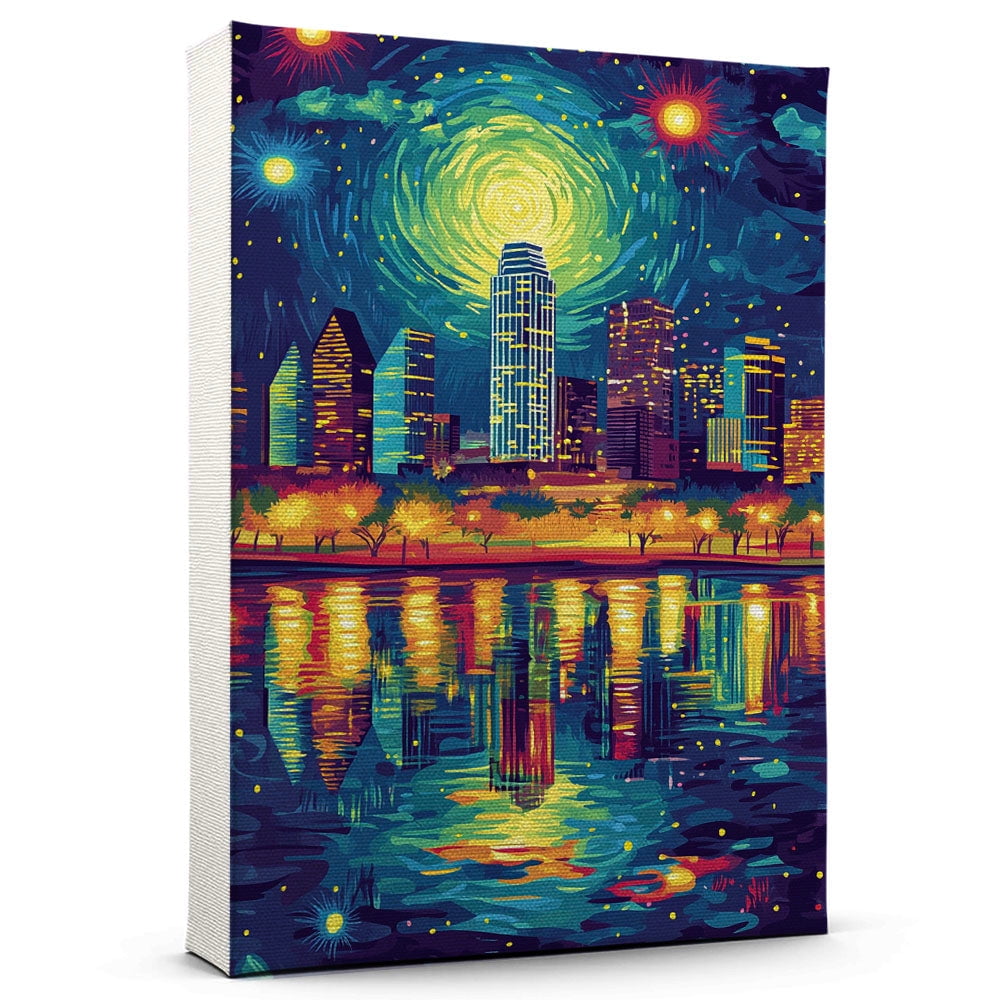 Dahlgrens Travel Starry Night Canvas Print, Virginia Canvas Wall art, Dahlgrens Map Canvas ...