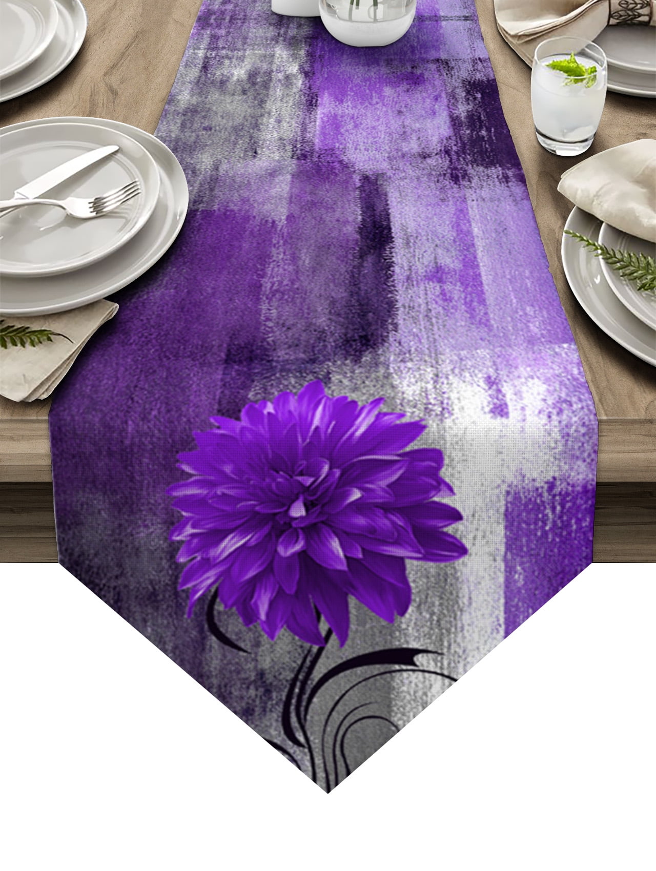 Dahlia Blue Grey Relax Fashion Creative Table Runner for Dining Table ...