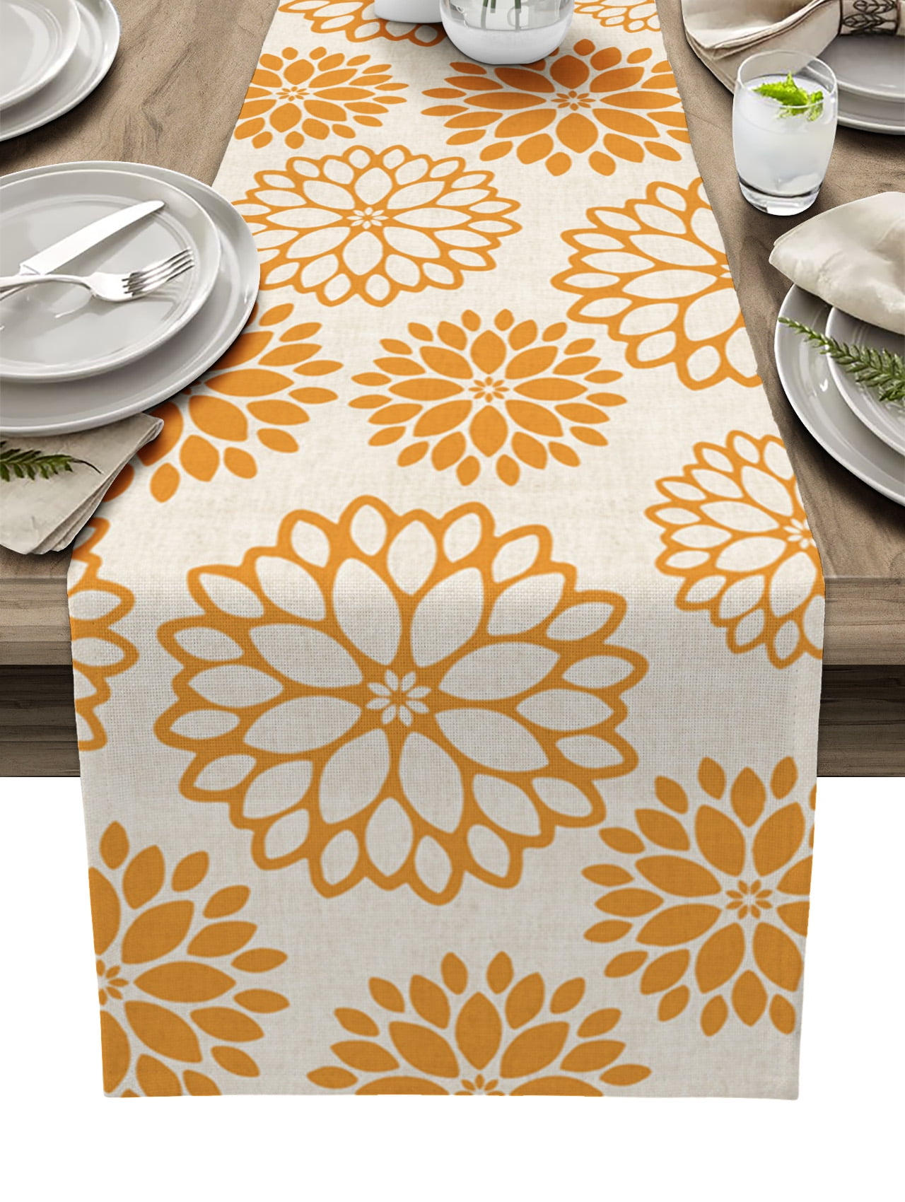 Dahlia Blue Grey Soak Table Runner ration Home r Dinner Table ration ...