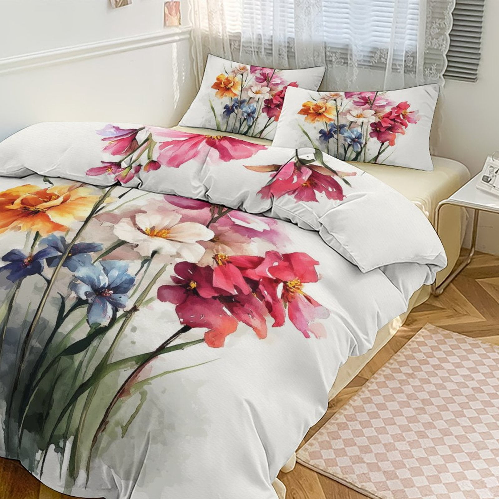 Dahlia Flower Bedding Set with Zipper Closure for Girls & Boys ...