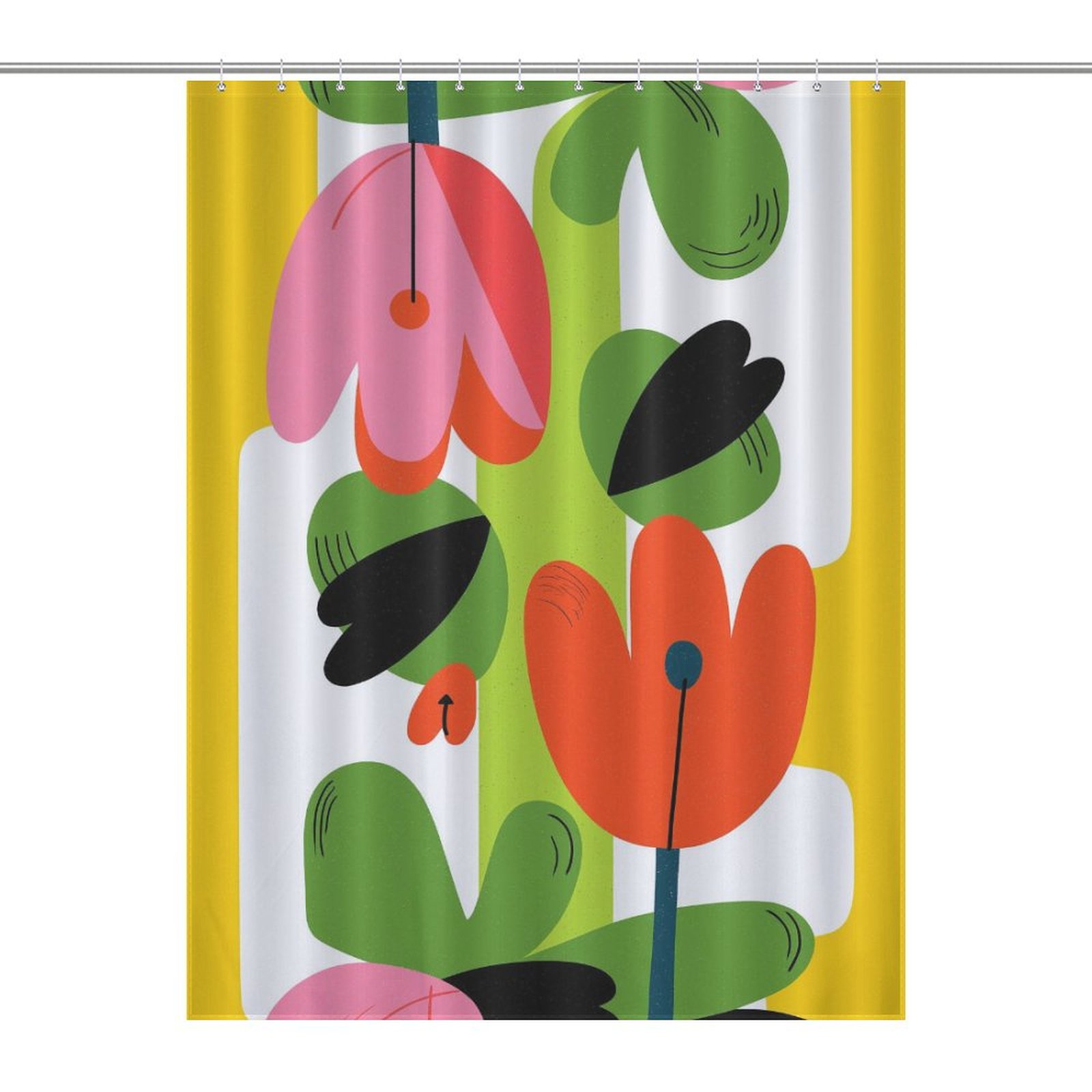 Dahlia Flower Cloth Fabric Bathroom Decor Set with Hooks - Walmart.com