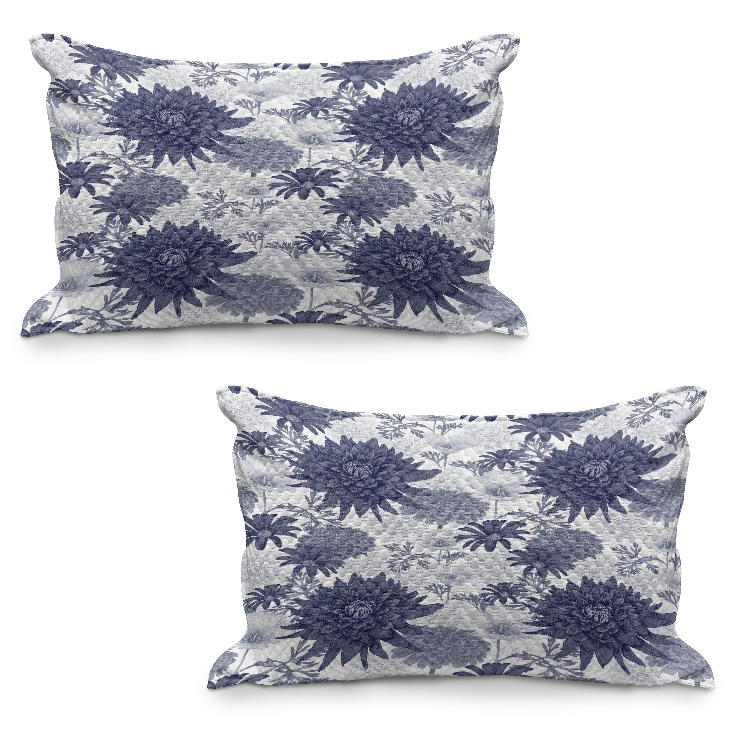 Dahlia Flower Quilted Pillowcover Set of 2, Dotted Digital Paint of ...